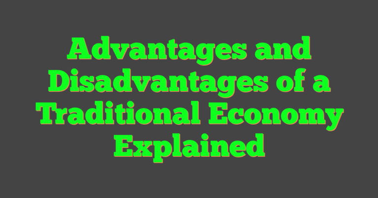 Advantages And Disadvantages Of A Traditional Economy Explained